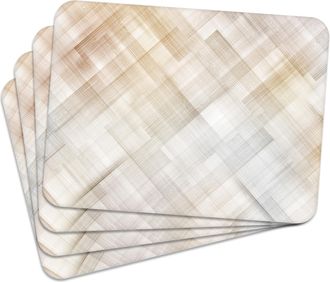 MG Design Set aus 4 Kork-Platzsets - Abstract Design 3 - 30 x 40 cm - hitzebest&auml;ndig & abwischbar, mit Korkr&uuml;ckseite