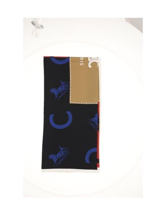 Celine Womens Square Scarf Red-Navy-Camel Red/navy/camel Scarfs