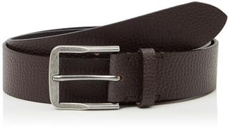 Calvin Klein Ceinture plate classique en cuir 3,5 cm pour homme, Marron (Delicioso/argent antique), 90 cm