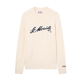 MC2 Saint Barth Pull ST Moritz Logo 10 Emb - Homme - Pulls - Beige - Taille: XL