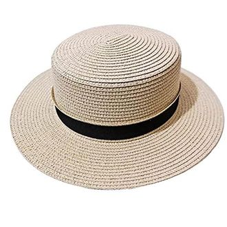 Generic Chapeau plat pour femme - Chapeau d&eacute;contract&eacute; - Chapeau pare-soleil pour femme - Chapeau de soleil dext&eacute;rieur - Chapeau &agrave; large bord pour homme, beige
