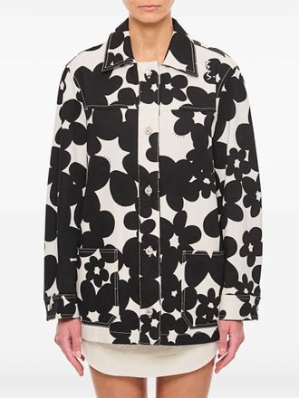 Marni Jacke mit Blumen-Print - Schwarz