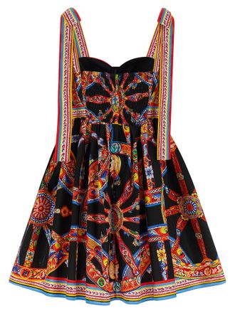 Dolce & Gabbana Womens Multicolor Cotton Short Dress