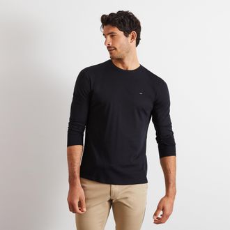 Eden Park T-shirt Noir Col Rond &Agrave; Manches Longues Old Ref Pp