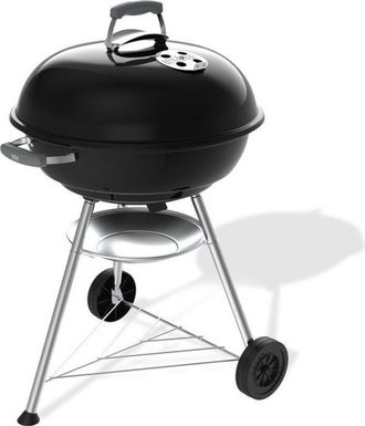 Weber Barbecue a charbon - Weber - Compact Kettle - &Oslash;57 cm - Acier &eacute;maill&eacute; - Clapet da&eacute;ration - 9 couverts - Noir