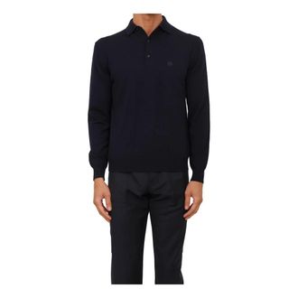 Etro Knitted Polo L/S - - Knitwear - Herren - Blau - 3XL