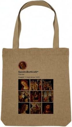 Fabulous Sac Shopping Tote Bag Aspect Lin - Sandro Botticelli R&eacute;seaux Sociaux Peinture Peintre Renaissance - Sac de Courses Toile Epaisse 360g Beige Naturel Ca