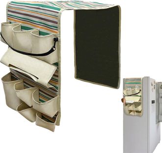 Generic K&uuml;hlschrank-Organizer f&uuml;r Schlafzimmer, 14 Taschen, platzsparende Halterung, Aufbewahrungstasche f&uuml;r den K&uuml;hlschrank, platzsparender Organizer f&uuml;r das