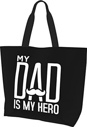 AOOEDM My Dad Is My Hero Sac &agrave; provisions r&eacute;utilisable en toile pour femme