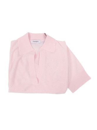 Kangra Cashmere Kangra Cachemire Polo Aperta M.Corta Con Micro Paillettes