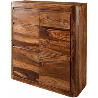 Massivmoebel24 Kommode Sheesham 100x37x111 walnuss gewachst toronto 238