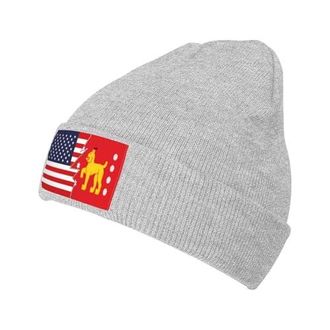 Generic Tricoté Bonnet Drapeau De Tavastia Proprement Dit Et De LAmérique Classique Bonnet Hiver Chaud Tricot Slouch Beanie Hiver pour Sports Adultes Cyclisme