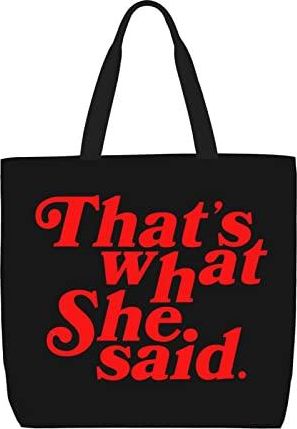 Generic Sac Fourre-Tout CEst Ce QuElle A Dit Sac &Agrave; Main D&eacute;contract&eacute; Avec Poign&eacute;es R&eacute;utilisable Sacs En Toile, Pour &Eacute;cole, Femmes, Shopping, Tous Les Jours