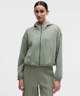 lululemon Softstreme Hoodie mit Rei&szlig;verschluss f&uuml;r Frauen - Gr&ouml;&szlig;e 10 in Willow Leaf
