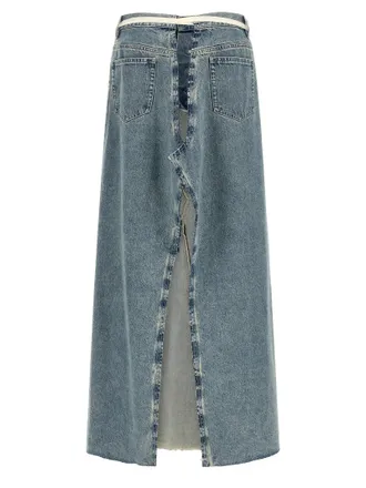Maison Margiela Womens Blue Cotton Mini Skirt