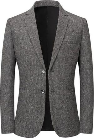 Generic Hommes Couleur Solide Vestes Formelle Costume Deux Boutons Laine m&eacute;lange Sport Manteau Affaires Casual Mince Blazer de Mariage