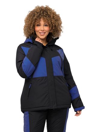 Ulla Popken Damen Funktionsjacke, Skijacke reflektierend, wassedicht Jacken, schwarz, 46-48