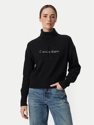 Calvin Klein Jeans Rollkragenpullover LV047H329G Schwarz Regular Fit