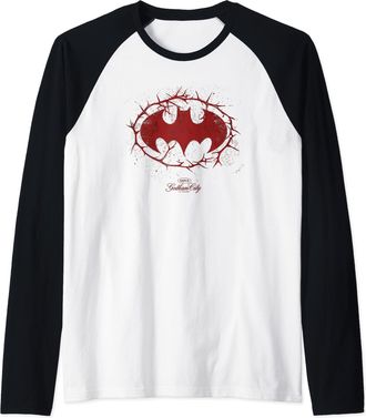 Batman Red Batsymbol Barbwire 85th Anniversary Raglan