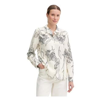 Gaud&igrave; Leinenbluse mit Blumenprint - - Blouses & Shirts - Damen - Beige - M