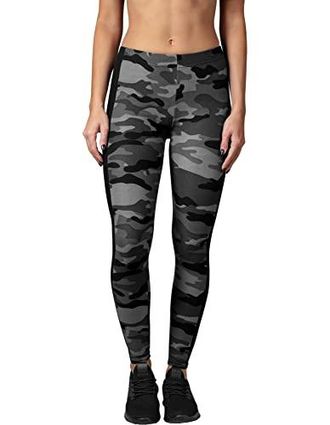 Urban Classics Femme Urban Classics &Agrave; Rayures pour Femme Leggings, Multicolore (Camouflage Fonc&eacute;/Noir 00840), 4XL EU