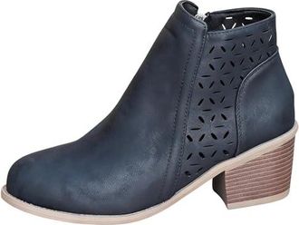 Generic Bottines d&eacute;contract&eacute;es &agrave; talon &eacute;pais pour femme - &Eacute;l&eacute;gantes - Couleur unie - Fermeture &eacute;clair lat&eacute;rale - Antid&eacute;rapantes - Confortables - Pour le trava