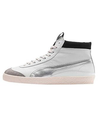 Puma Basket 68 OG Mid Rhude Baskets en cuir blanc &agrave; lacets pour homme 370022 01, blanc, 45 EU