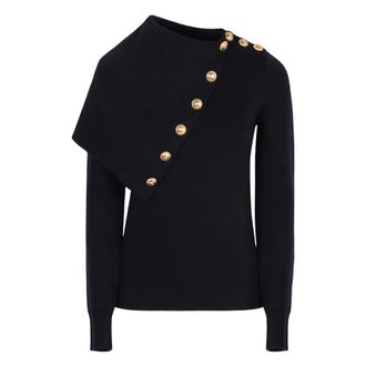 Paco Rabanne Pull en laine M&eacute;rinos maille fine - Femme - Pulls - Bleu - Taille: 36 FR