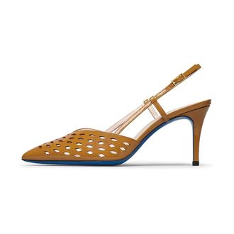 Loriblu Slingback in Rost Lack mit geometrischen Motiven - - Shoes - Damen - Gelb - 41 EU