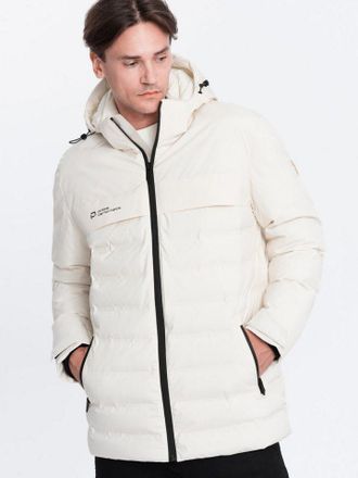 Ombre Winterjacke Herren Winterjacke mit abnehmbarer Kapuze