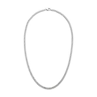 s.Oliver Herren Necklace - Halskette aus mattiertem Edelstahl - Silber - Panzerkette 50 cm - wasserfest & hautfreundlich
