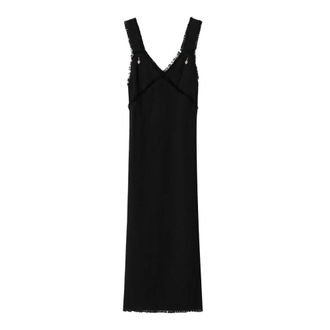 Toteme Femme, Robes, Noir, Taille: 38 FR Robe nuisette &agrave; col V et bords bruts