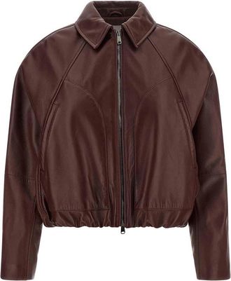 Brunello Cucinelli Blouson En Cuir - Rouge Brun