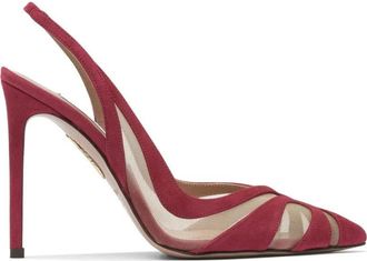 Aquazzura Hohe Schuhe - Slingback Pumps With Pointed Toe - Gr. 37,5 (EU) - in Rot - f&uuml;r Damen