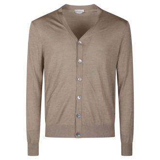Ballantyne Button V-neck Cardigan - - Knitwear - Herren - Gelb - 2XL