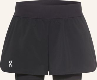 On 2-In-1-Tennisshorts Court schwarz