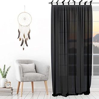 Soleil d'Ocre Spirit Voilage &agrave; nouettes, Bleu, 140x250 cm