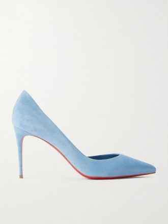 Christian Louboutin Escarpins En Daim Iriza 85 - Bleu