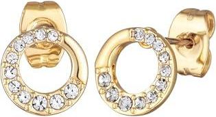 Elli Boucles dOreilles Femmes Clous doreilles Cercle Géo Couleur Or avec Cristaux