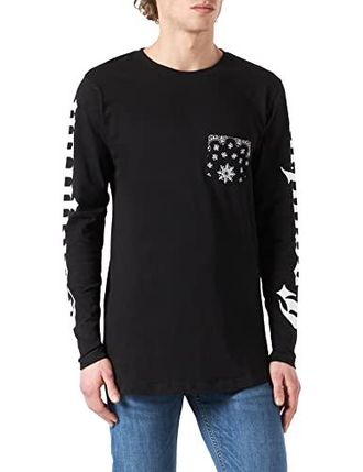 Mister Tee Compton Pocket Bandana Longsleeve Black XS