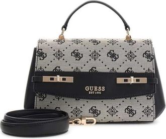 Guess sac à main sac à épaule bandoulière Melinda Logo Top Handle Bag Black Logo noir