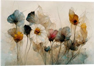 Posterlounge Trockenblumen Arrangement Acrylglasbild von treechild 100 x 70 cm Pastell Wandbilder Wanddeko