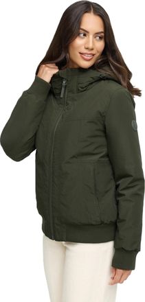 Marikoo Damen Winterjacke (XS-XXL) - wind- und wasserabweisend, mit Kapuze, weiches Fleecefutter - N084 - DarkOlive Gr&ouml;&szlig;e XS - Gr.XS