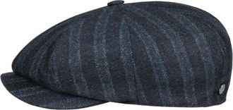 Lierys Casquette Tonsberg Wool Stripes Homme - Made in The EU Type Gavroche avec Visiere, Doublure Hiver Automne-Hiver - L (58-59 cm) Bleu Fonce