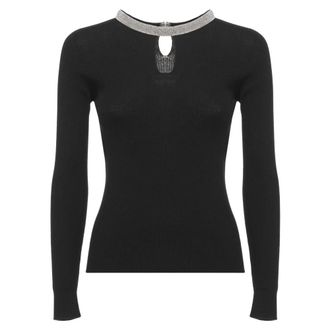 D.exterior Rundhals-Strickware - - Knitwear - Damen - Schwarzk - XS
