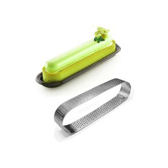 Pretyzoom 4st&uuml;cke Teiliges Edelstahl Mousse Ringe Backwerkzeuge Kuchenform Mit Perforierten Tart-Ringen in Formen Rund Rechteck Oval F&uuml;r DIY Backen Und Desserts