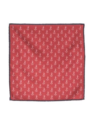 Brunello Cucinelli Seidenschal mit Ankerstickerei - Rot