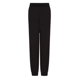 Emporio Armani Schwarze Hose mit gerippten Kn&ouml;cheln - - Trousers - Damen - Schwarzk - S