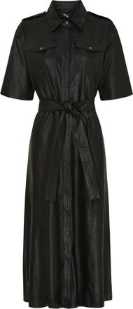 BTF-CPH Lang Skindkjole - - Dresses - Damen - Schwarzk - XS