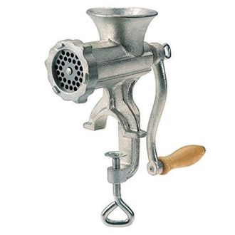 Westmark Hachoir &agrave; Viande Taille 10, Disque &agrave; Trous &oslash; 4,5 mm, Pince pour Montage sur la Table INcl., Acier Etam&eacute;, Argent, 97542260